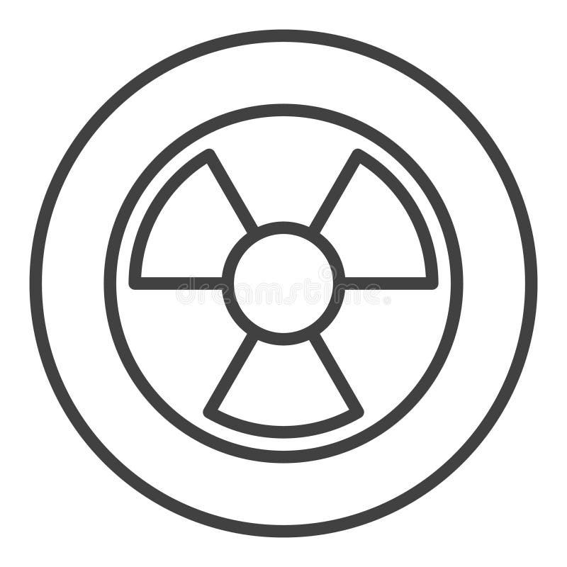 Radiation Vector Radioactive Hazard Round Icon or Symbol in Thin Line ...