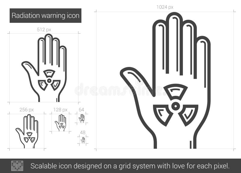 Radiation Warning Line Icon. Stock Vector - Illustration of icon ...