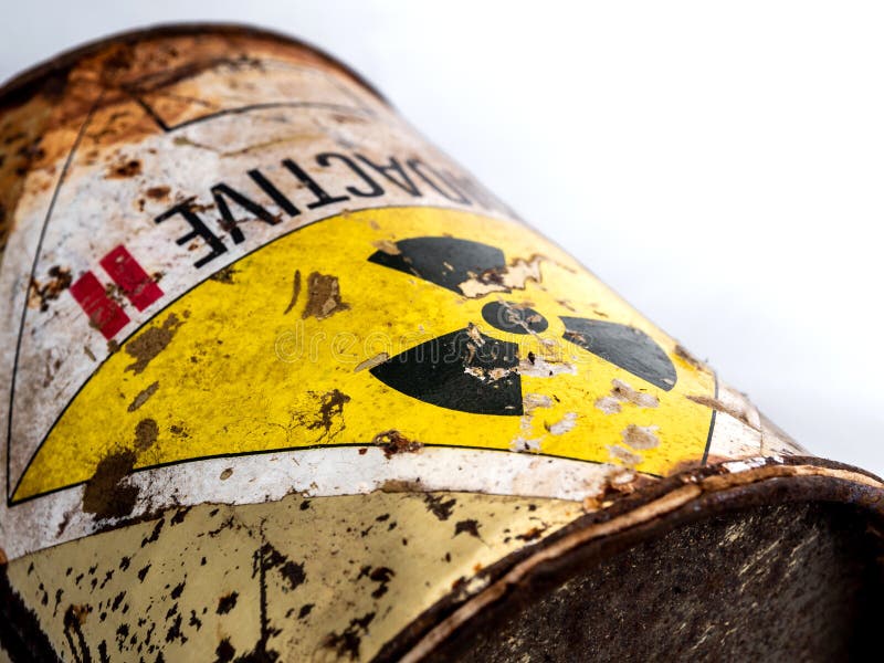 Rusty Package of Radioactive Material Container on the Rough Concrete ...