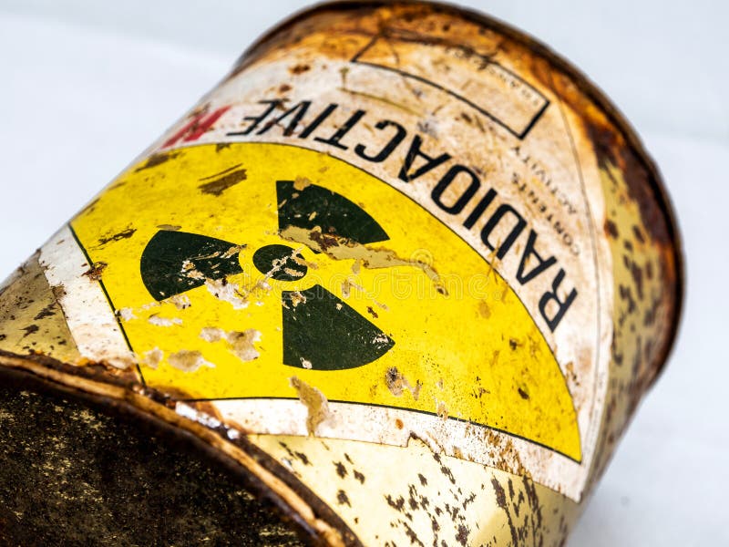 Radiation Warning Sign on the Rusty and Decay Radioactive Material ...