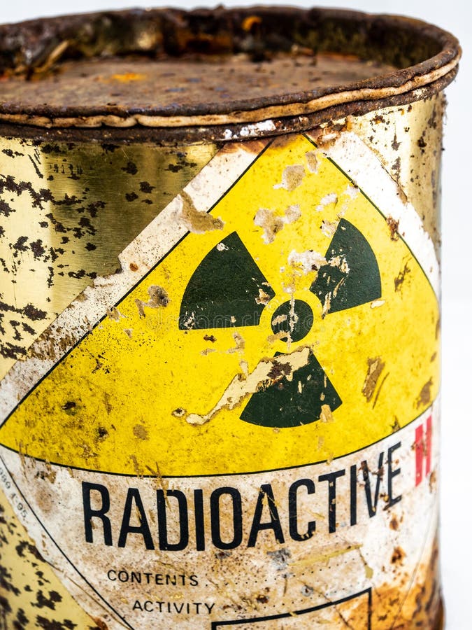 Radiation Warning Sign on the Rusty and Decay Radioactive Material ...