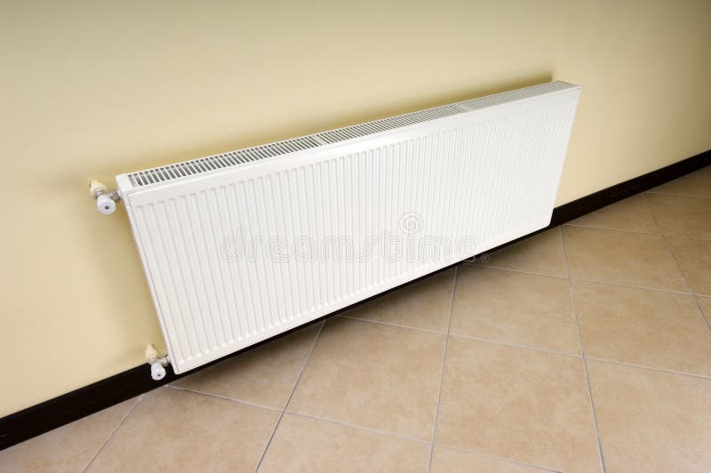 Radiator stock image. Image of white, tiled, room, warming - 8300399