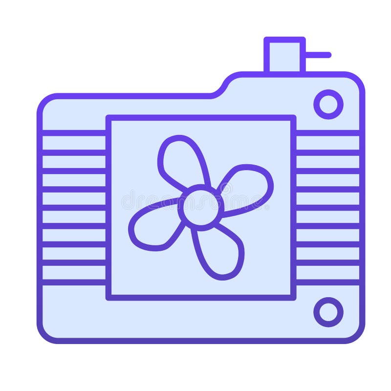 Radiator Fan Flat Icon. Cooler Vector Illustration Isolated on White ...