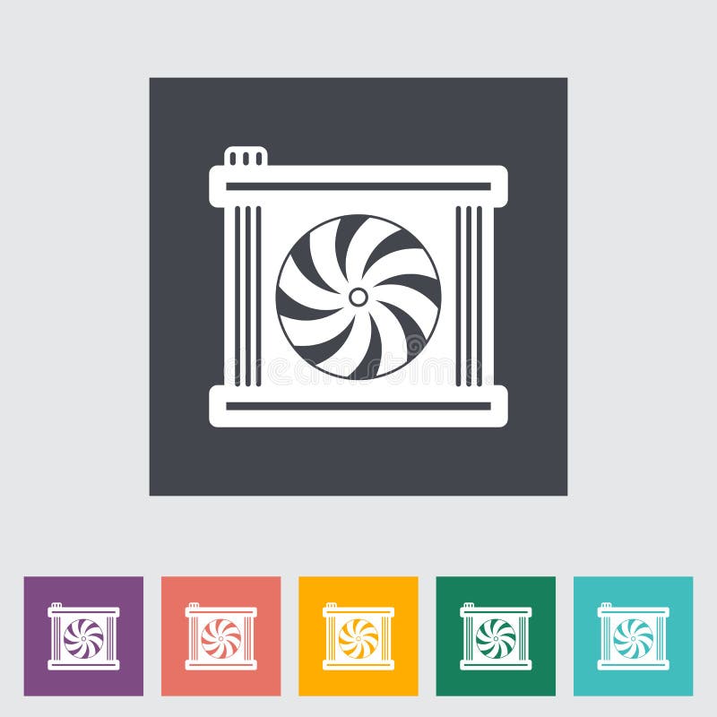 Radiator fan flat icon. stock vector. Illustration of conditioner ...