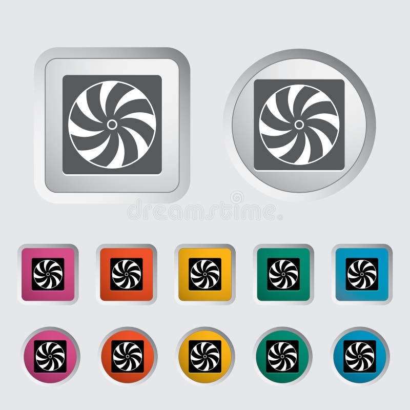 Radiator fan icon. stock vector. Illustration of element - 94646665