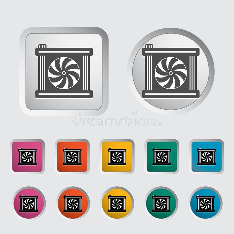Radiator fan icon. stock vector. Illustration of element - 94646665