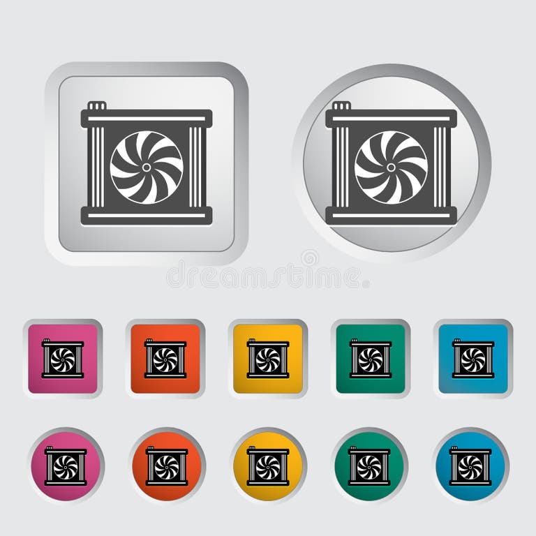 Radiator fan icon. stock vector. Illustration of element - 94646665