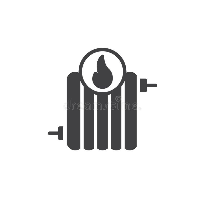 Radiator Fire Overheat Vector Icon Symbol Isolated on White Background ...