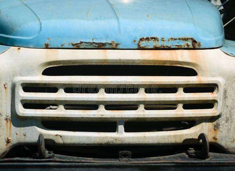 Radiator Grill of an Old Truck Stock Photo - Image of detail, transport ...