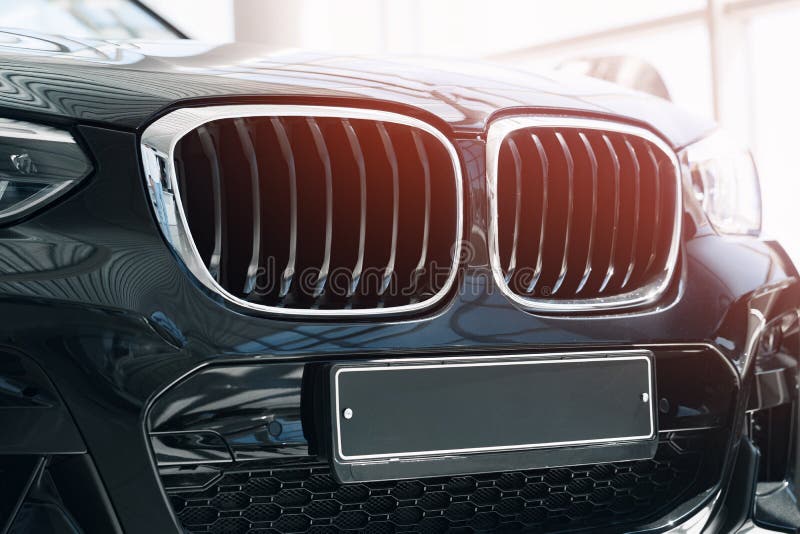 Radiator Grille of a New Luxury Car Stock Image - Image of auto ...