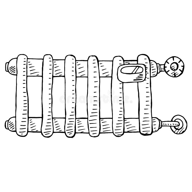 Radiator. Vector Illustration of Radiator. Hand Drawn Home Radiator ...
