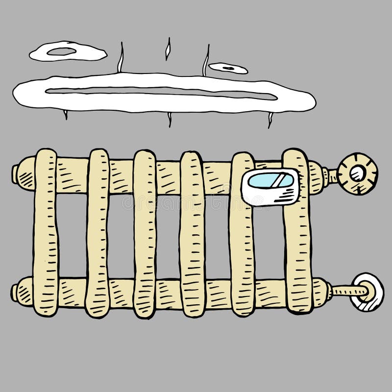 Radiator. Vector Illustration of Radiator. Hand Drawn Home Radiator ...
