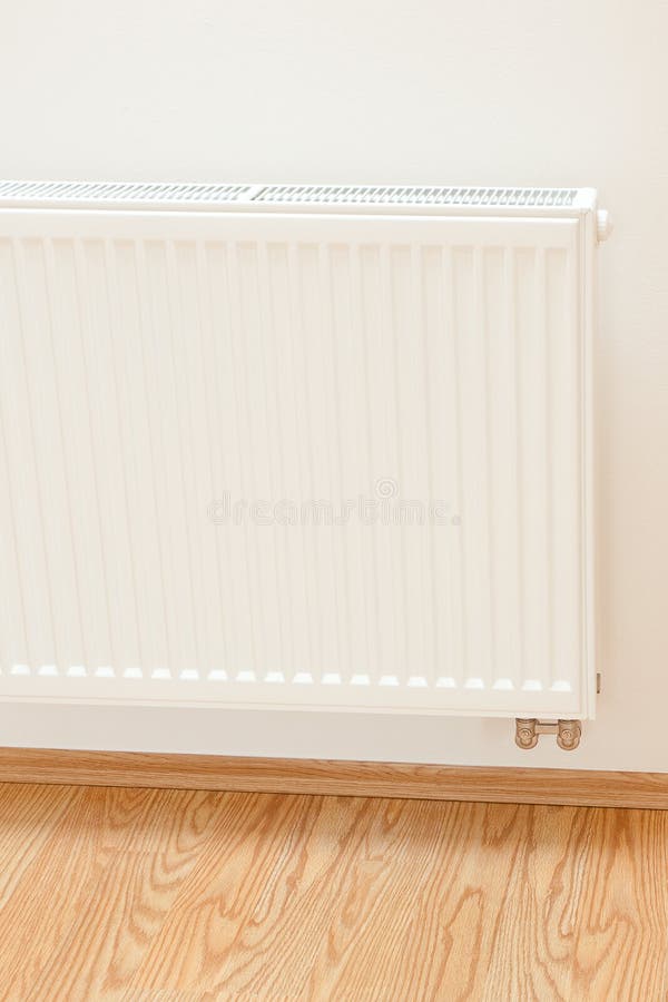 Radiator Hanging on the Wall Stock Photo - Image of parquet, clean ...