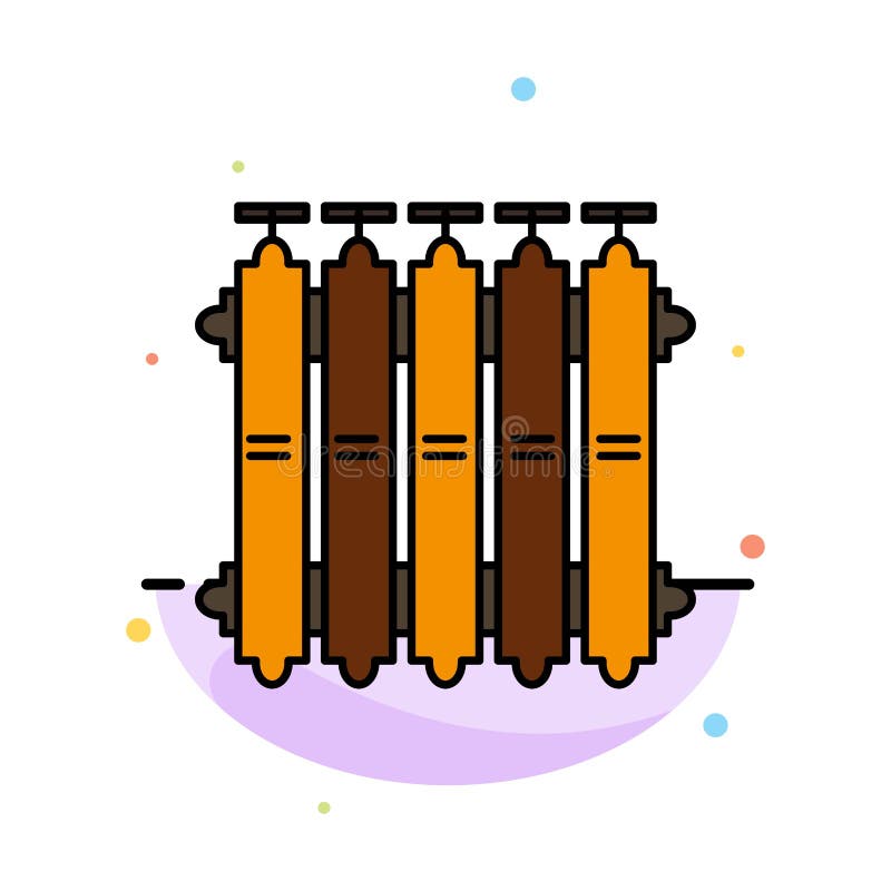 Radiator, Heating, Battery, Warm, Heat Abstract Flat Color Icon ...