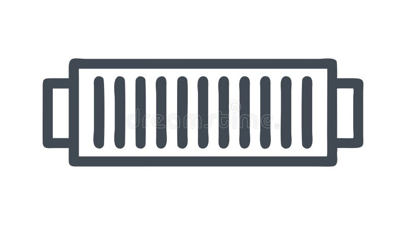 Radiator or Heating Element Outline Icon Side View, Vector Design ...