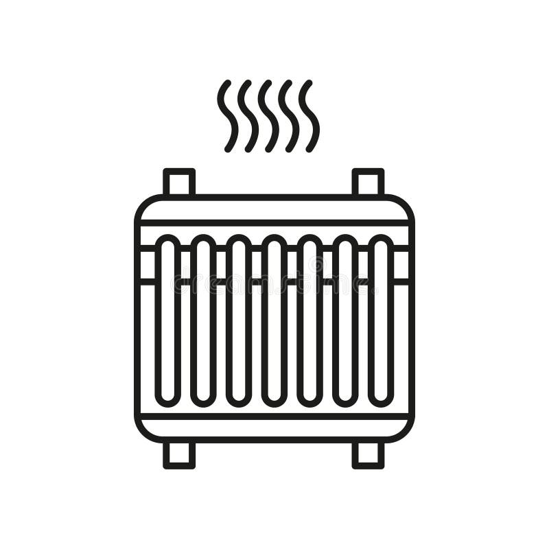 Radiator Icon Flat Line Symbol Set Stock Illustration - Illustration of ...