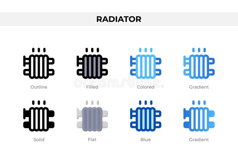 Radiator Icons in Different Style. Radiator Icons Set. Holiday Symbol ...