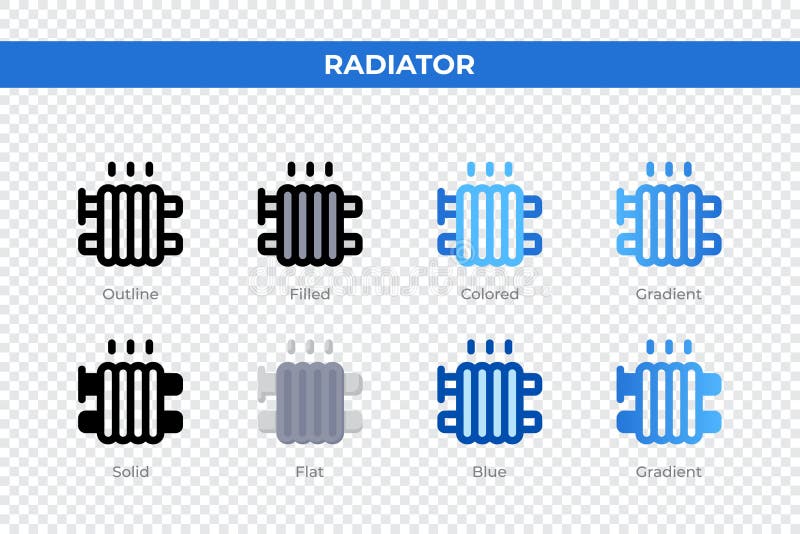Radiator Icons in Different Style. Radiator Icons Set. Holiday Symbol ...
