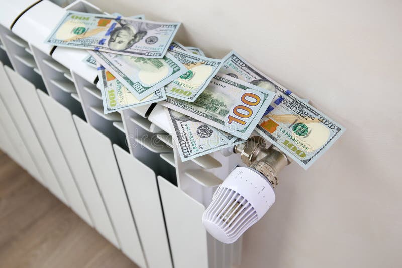 Radiator and Money. the Concept of Payment for Heating Stock Image ...