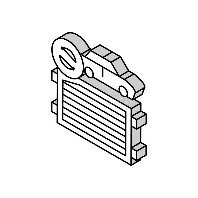 Radiator Replacement Isometric Icon Vector Illustration Stock Vector ...