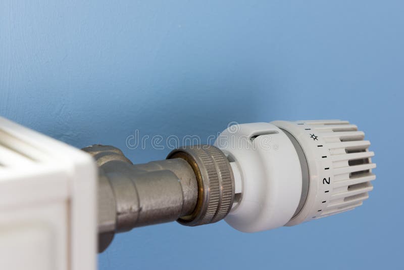 Radiator Thermostat on Radiator Stock Photo - Image of comfort, heating ...