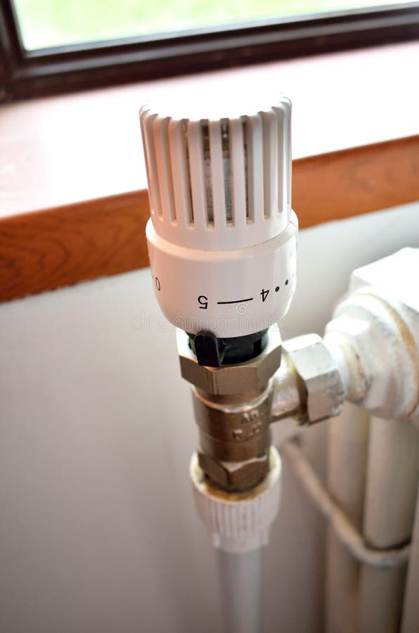 Radiator Thermostat Details Stock Image - Image of plumbing, plumber ...