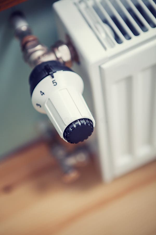 Radiator with Thermostat for Regulation Stock Photo - Image of ...