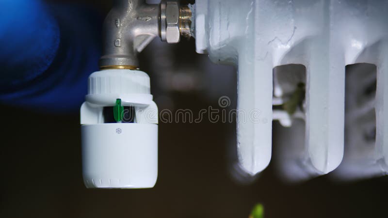 Radiator Valve on Heating System in Modern Home Setup. Stock Photo ...