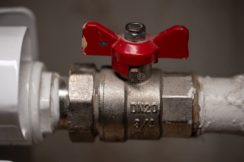 Radiator Valve with Red Handle. Regulating Fittings for Heating a Home ...
