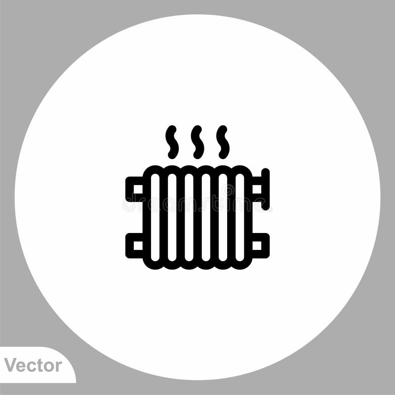 Radiator Vector Icon Sign Symbol Stock Vector - Illustration of line ...