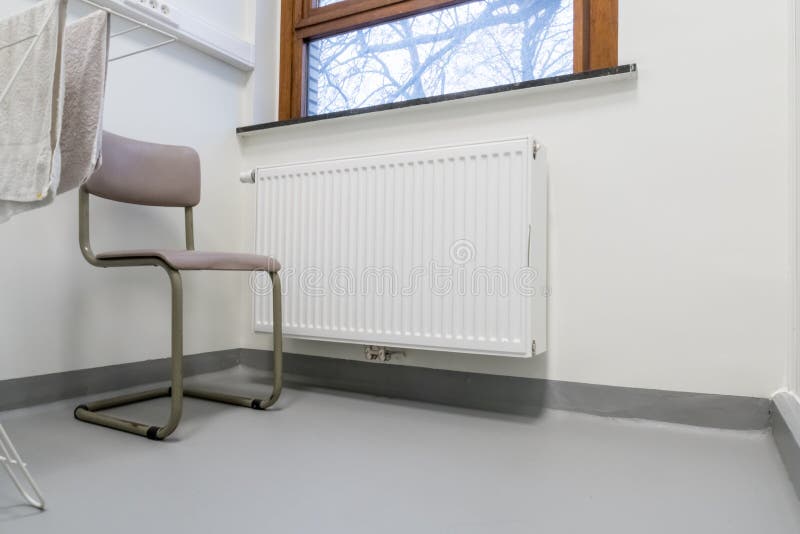 Radiator on the wall stock image. Image of power, domestic - 167450675