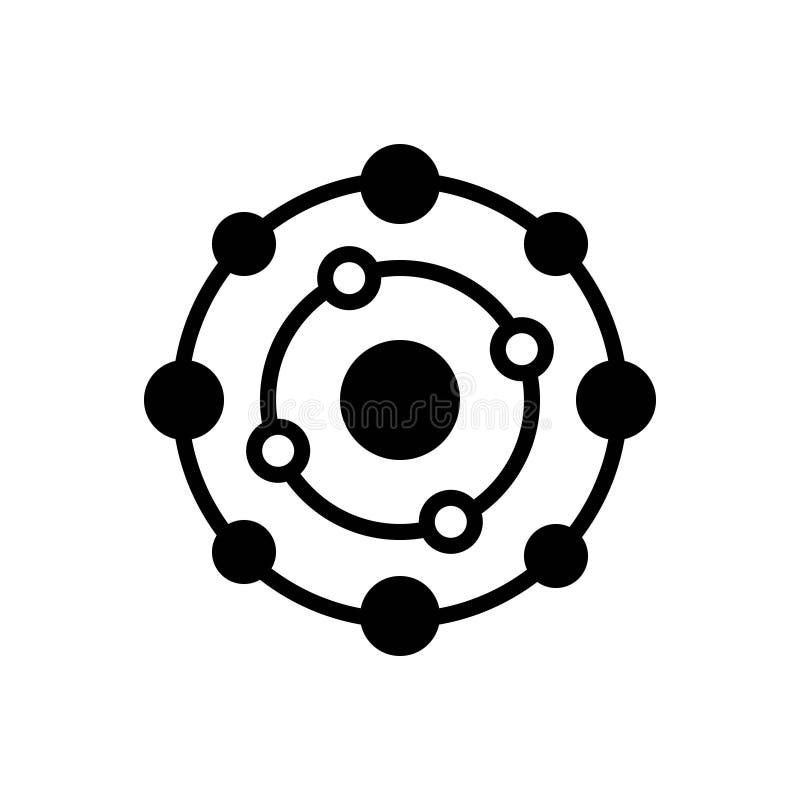 Black Solid Icon for Radical, Antioxidant and Cell Stock Vector ...