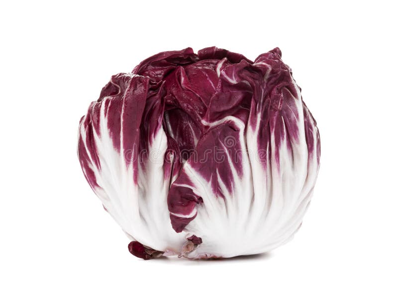 Radicchio Fresco Isolato Su Bianco Fotografia Stock - Immagine di ...