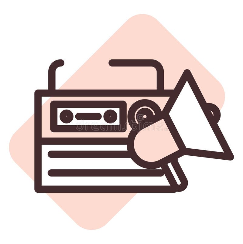 Radio ads, icon stock vector. Illustration of internet - 259396501