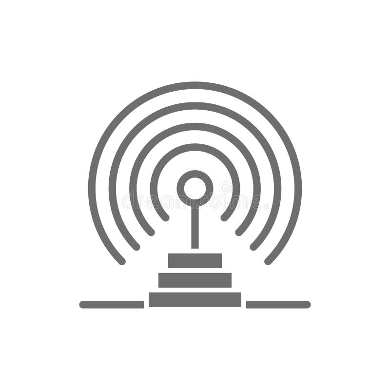 Radio Antenna, Radar Detection System, Receiver, Transmitter Grey Icon ...