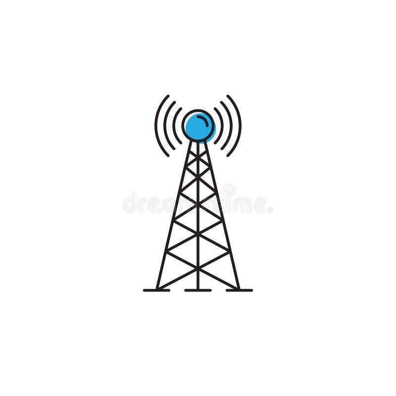 Radio Antenna Vector Icon Symbol Isolated on White Background Stock ... Radio Antenna Vector Icon Symbol Isolated on White Background Stock ...