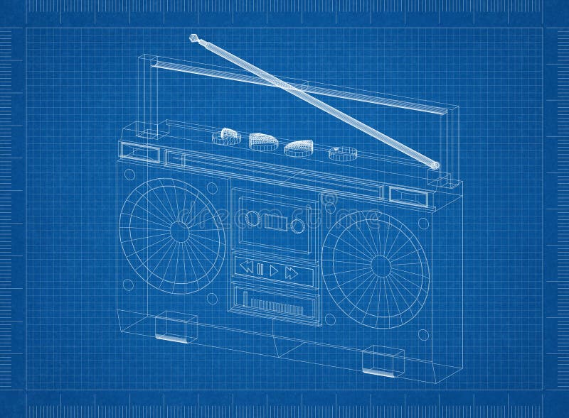 Radio Architect Blueprint - Isolated Stock Illustration - Illustration ...