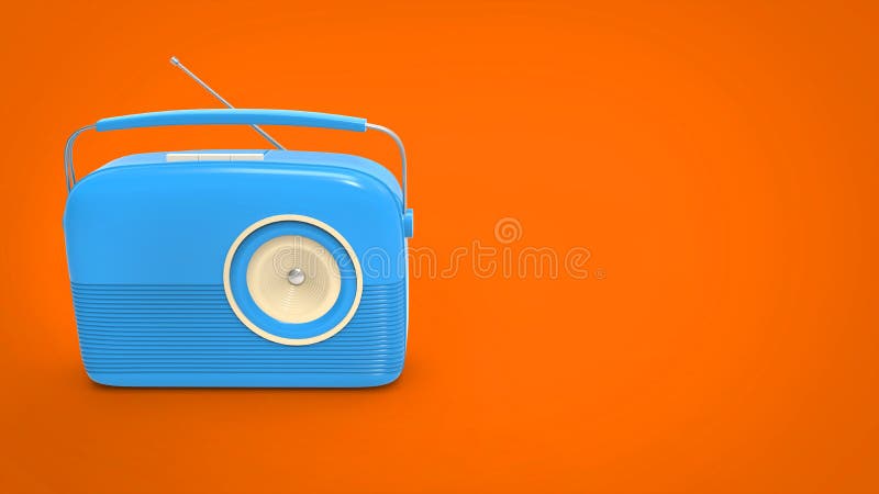 Radio Azul Fresca Del Vintage Stock de ilustración - Ilustración de ...