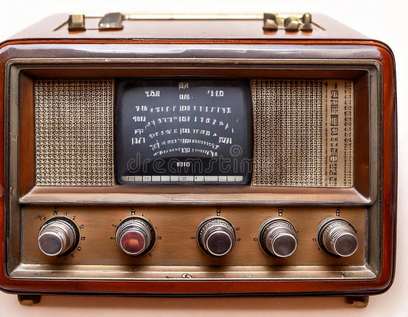 A Radio with a Black Screen and a Dial on the Front Stock Image - Image ...