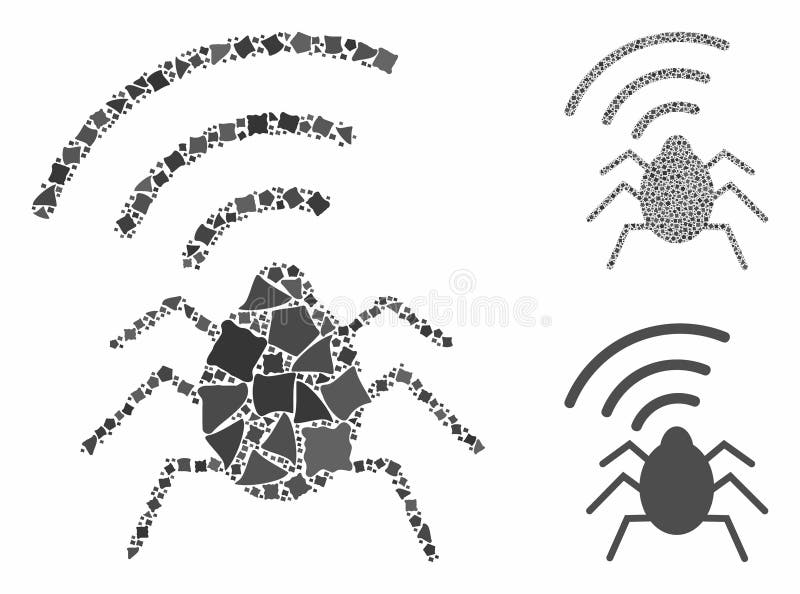 Radio Bug Mosaic Icon of Irregular Elements Stock Vector - Illustration ...