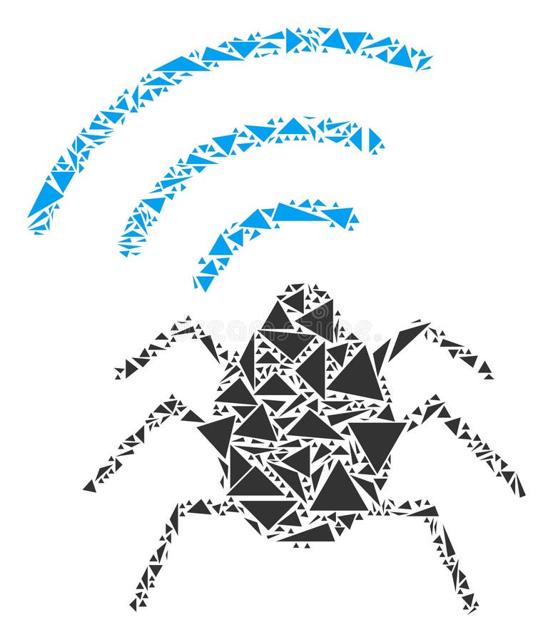 Radio Bug Mosaic of Triangles Stock Vector - Illustration of object ...