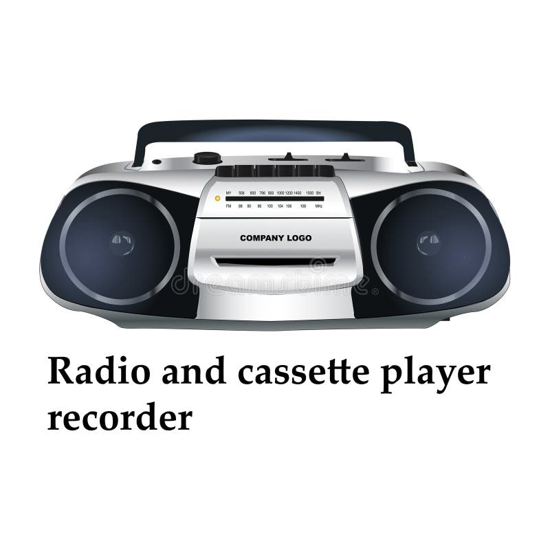Radio and Cassette Player Recorder Illustration Vector Based Drawing ...