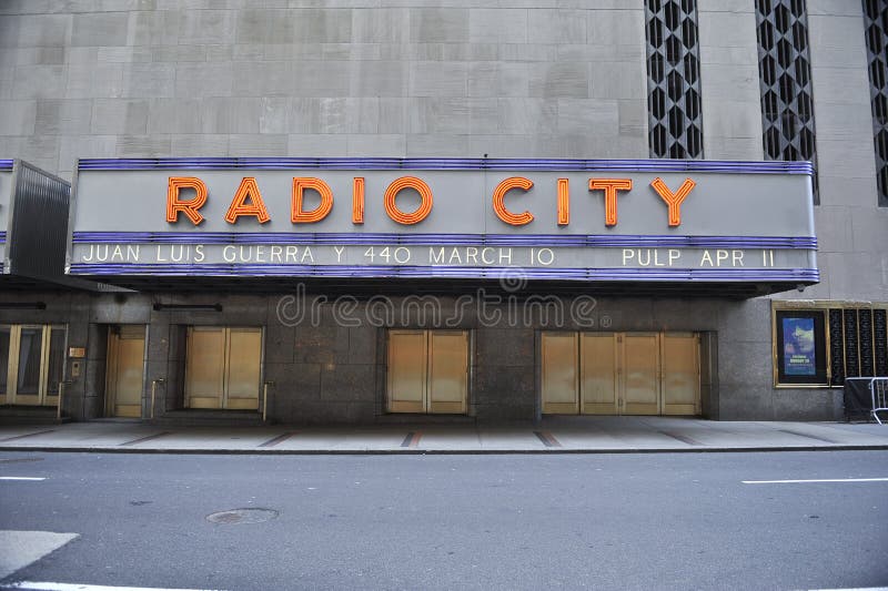 Radio City Music Hall Neon Sign Editorial Stock Image - Image of neon ...