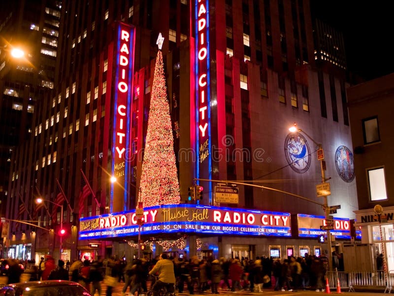 Radio City Music Hall Neon Sign Editorial Image - Image of city, radio ...