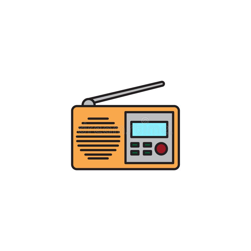 Radio Colored Vector Icon on White Background Stock Vector ...