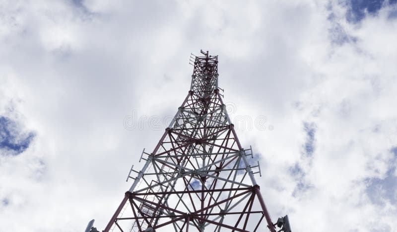 Radio Communication Tower Weathered with Some Rust Stock Image - Image ...
