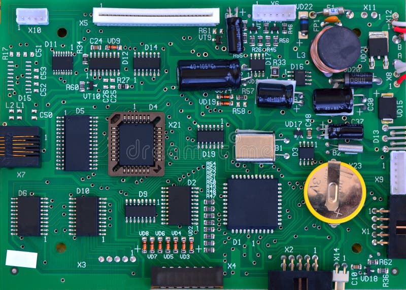 Radio components on Board stock image. Image of semiconductor - 149486313