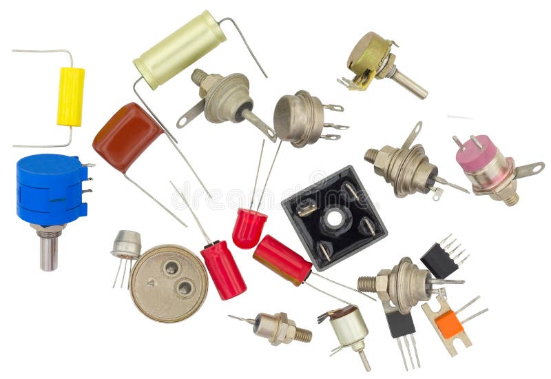 Radio components on white stock photo. Image of electric - 270237194