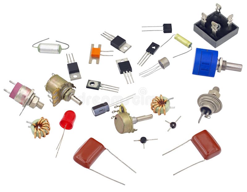 Radio components on white stock illustration. Illustration of power ...