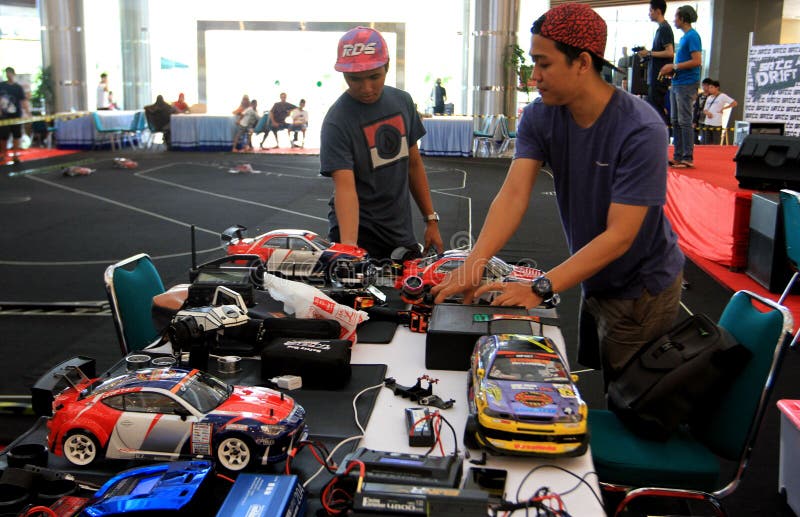 Participants in Competition for Racing Radio Controlled Cars Stock ...